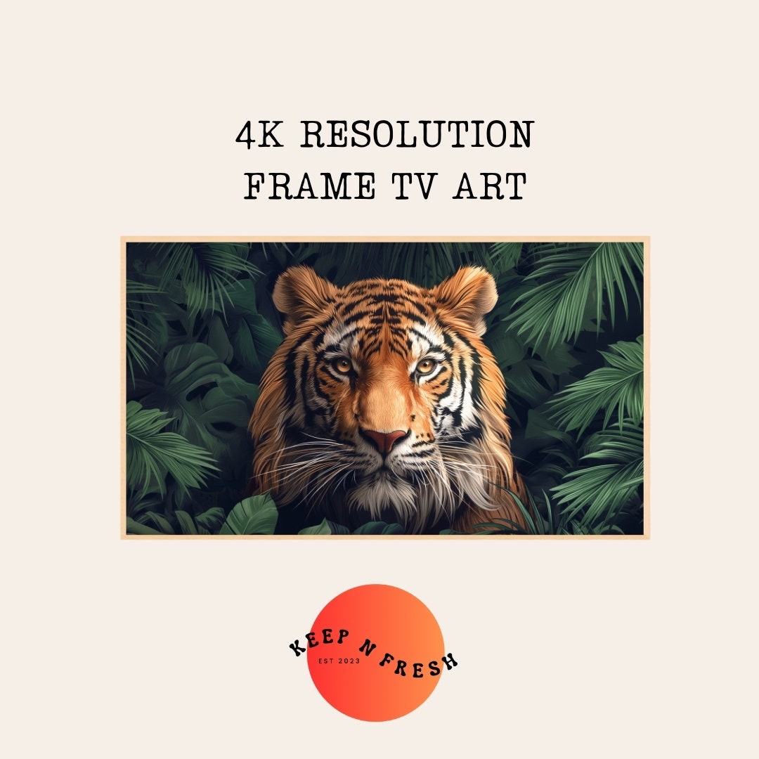 Jungle Tiger Illustration, Art for Samsung TV Frame, Digital Download ...
