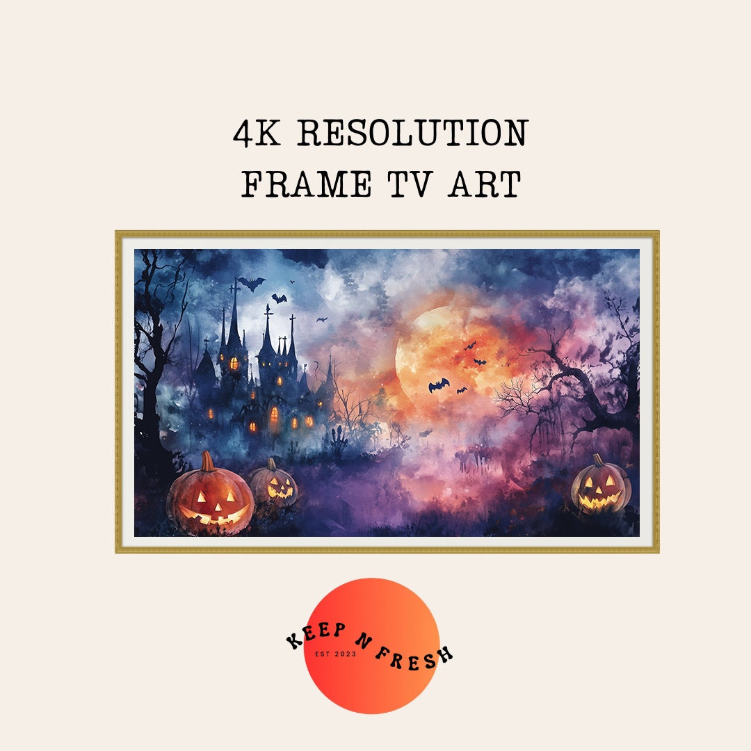 Halloween Jack O'lantern Haunted House | Samsung Frame TV Art | Spooky ...