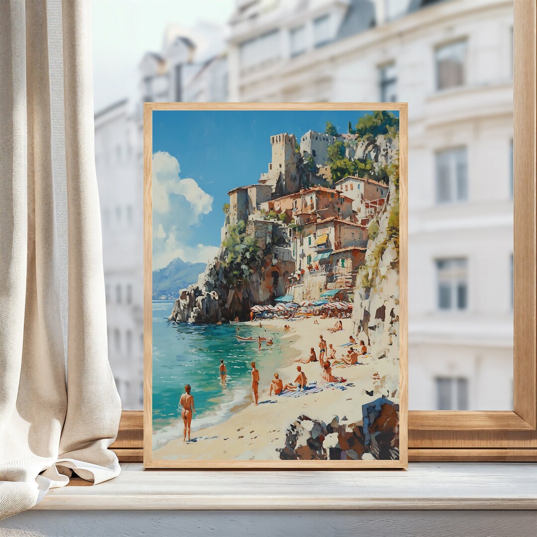 Positano Beach Print, Italian Coastal Art (digital Download) - Etsy