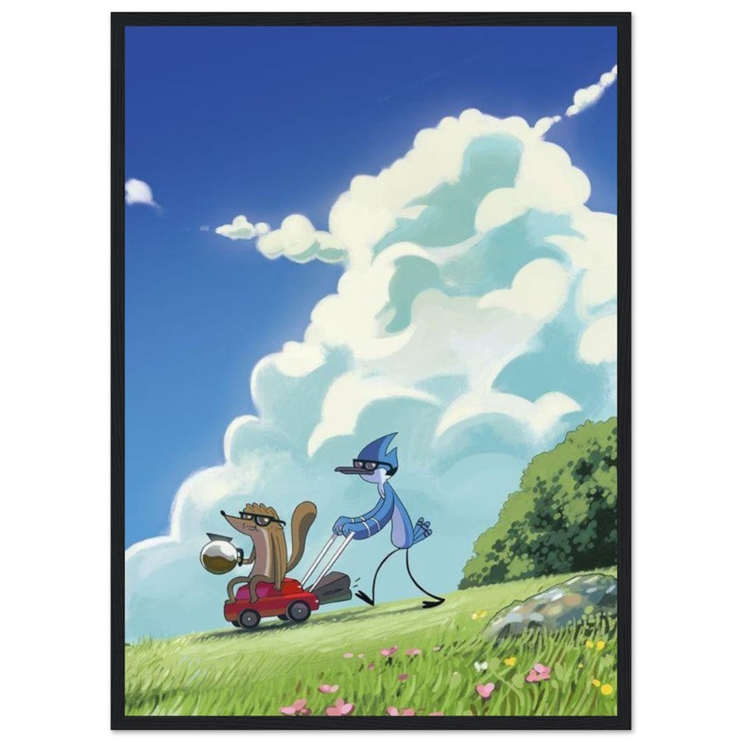 Regular Show Mordecai and Rigby High Quality Wooden Framed Poster - Etsy