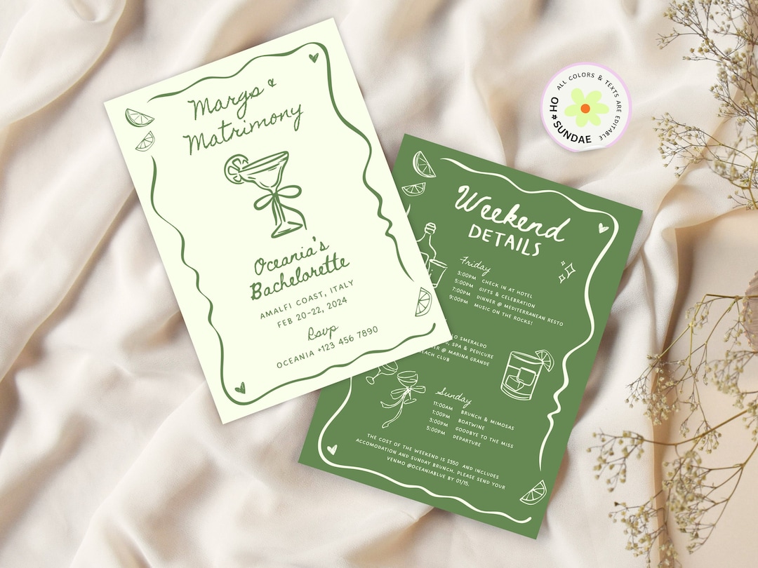 Margs and Matrimony Bachelorette Invitation, Margarita Bachelorette ...