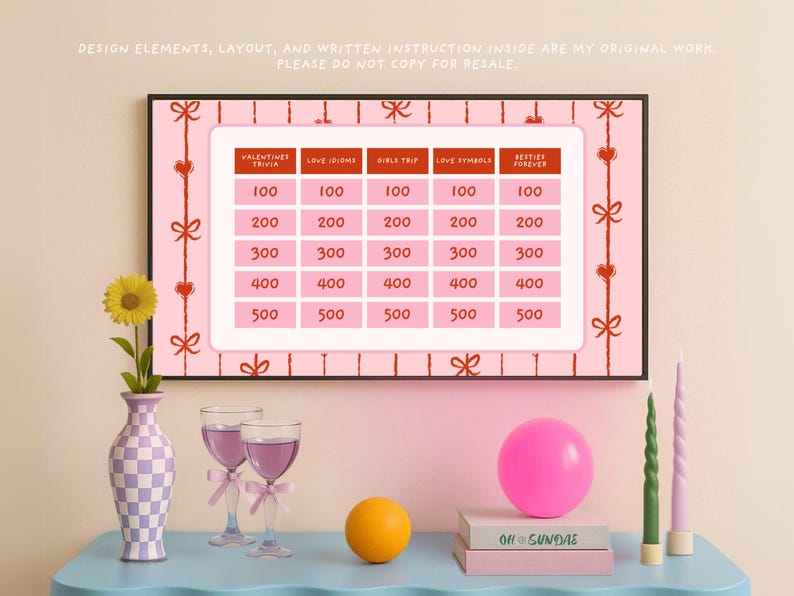 Galentines Day Jeopardy Games Valentines Day Party Editable Jeopardy ...