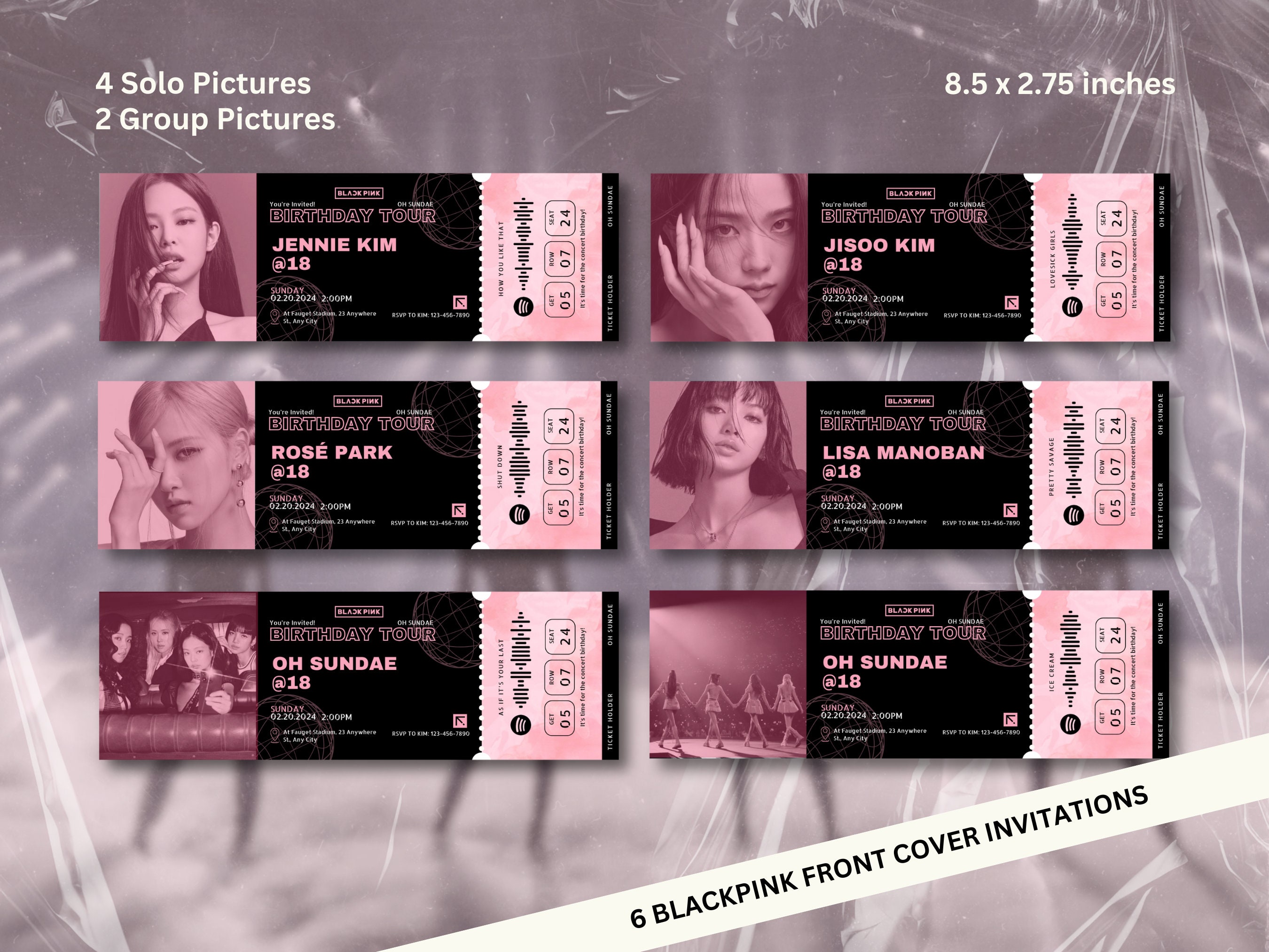Blackpink Birthday Ticket Invitation for Blink Party Invites Fully ...