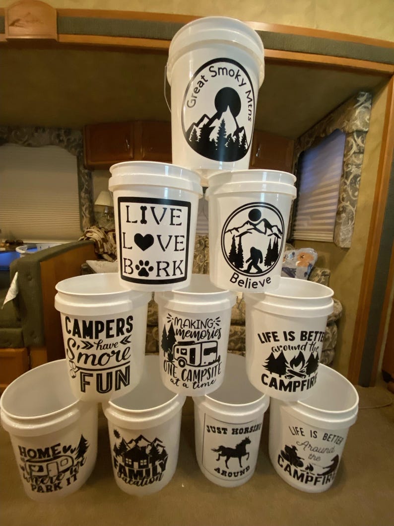 Light up Camping Bucket - Decal & Light Only - Etsy