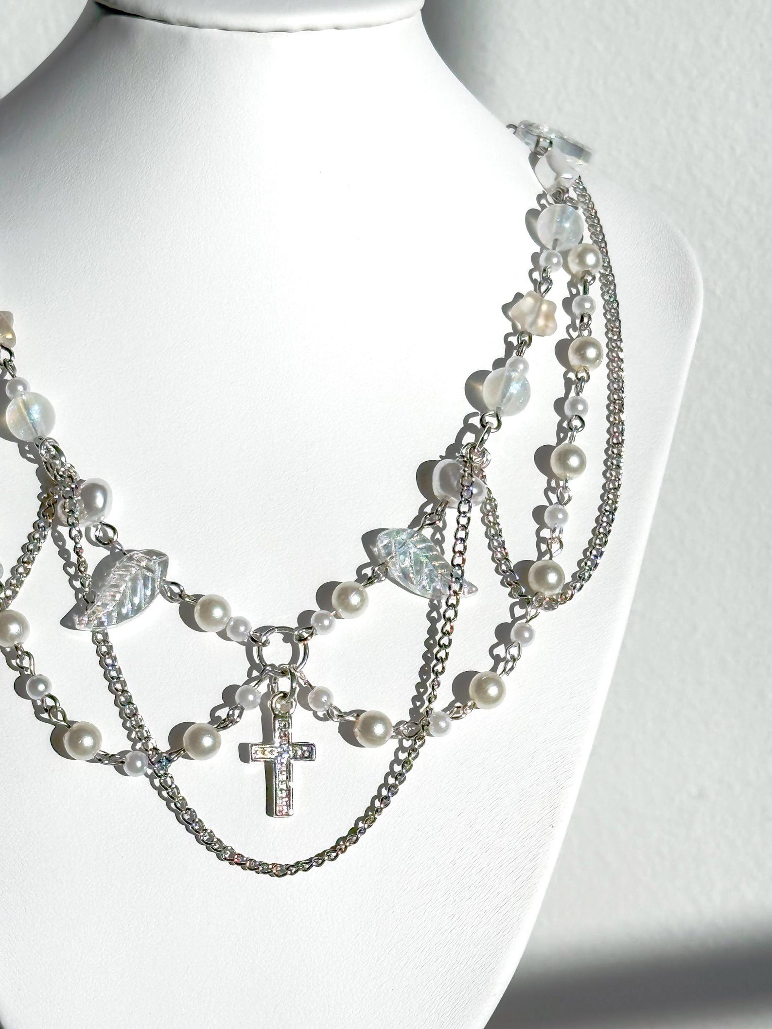 Angelic Scalloped Necklace Angle Core Beaded Bridgerton Princess Angel ...