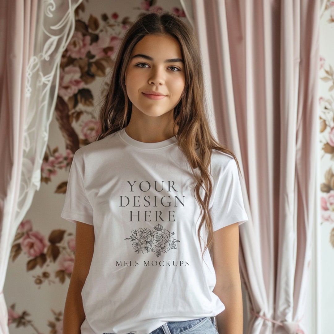 Young Woman Tshirt Mockup, Diverse Female Bella Canvas 3001 Blank Shirt ...