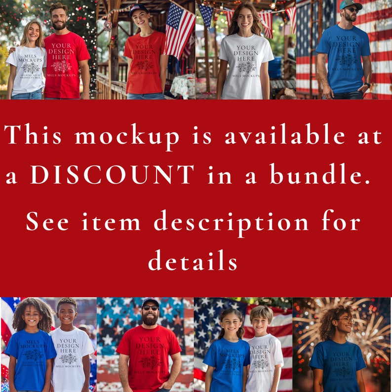4th July Mockup Models Wearing Gildan Red 64000 Tshirt Mockups, Etsy ...