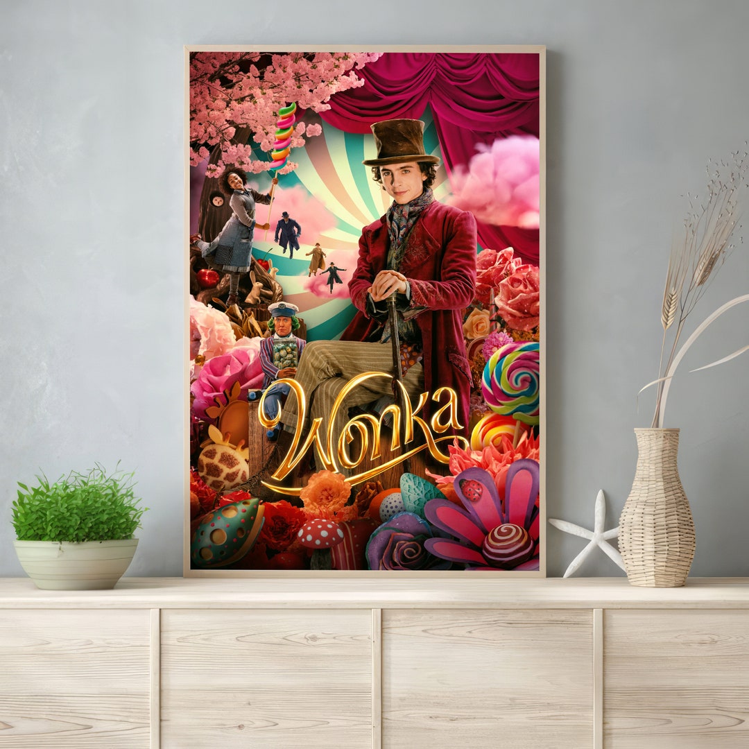 Wonka Movie Poster 2023 Film Room Decor Wall Art Poster Gift Canvas ...