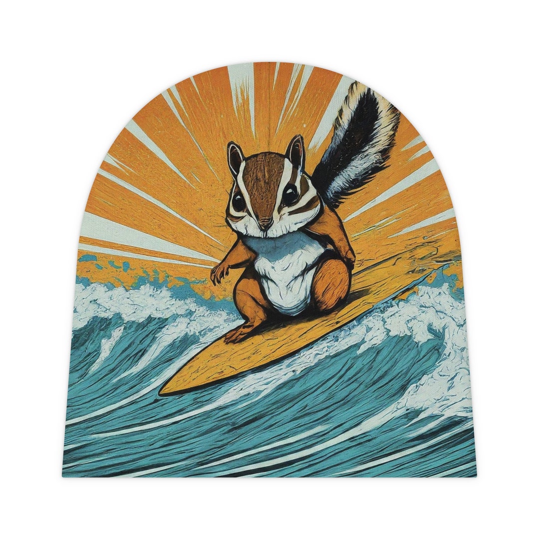 Surfing Chipmunk Baby Beanie AOP - Etsy