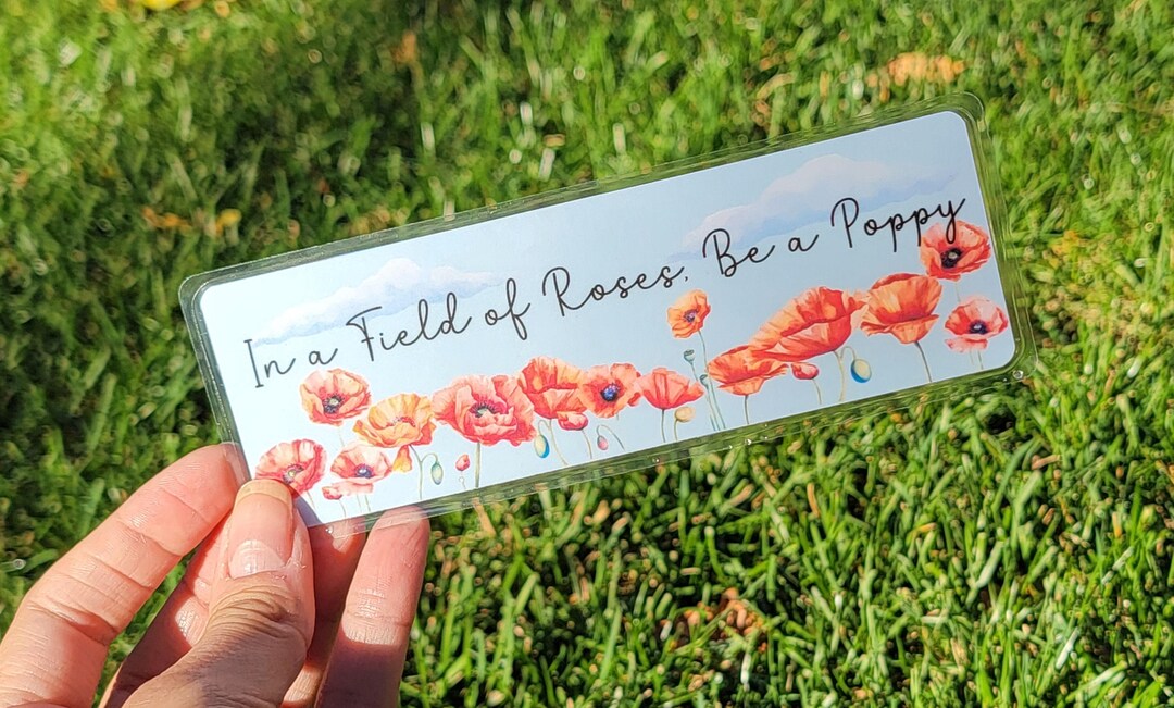 Poppy Laminated Bookmark - Etsy