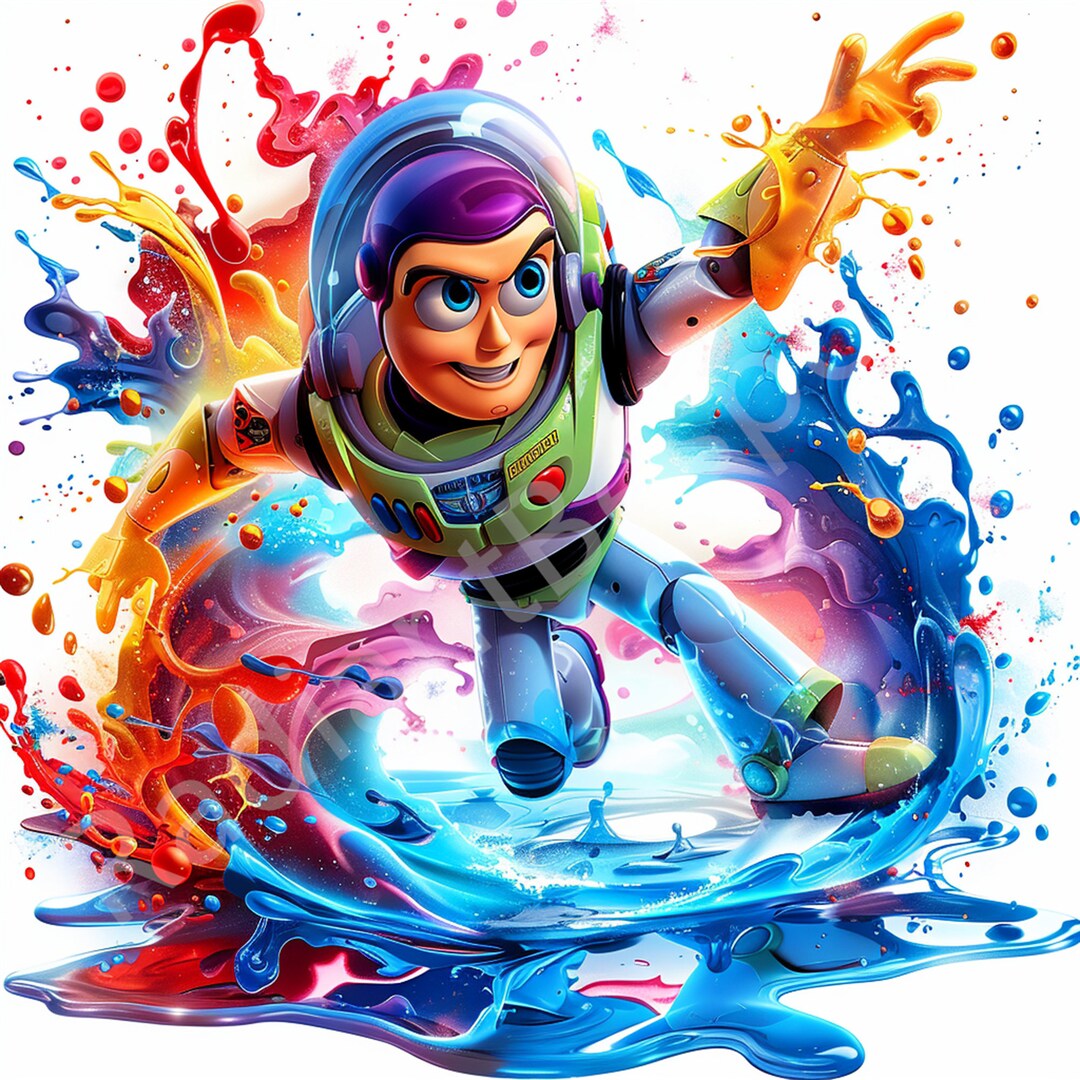 Buzz Lightyear Watercolor Splash Png, Buzz Lightyear Png, Buzz ...