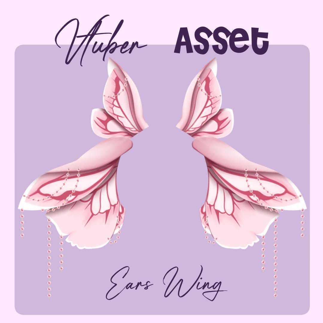 Vtuber Asset / Pink Butterfly Wings / Vtube Studio / Ears / Cute ...