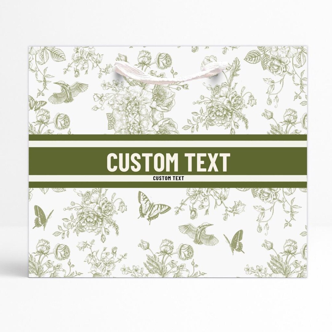 Custom Toile Gift Bags | Personalized | Wedding | Bridesmaid Proposal ...
