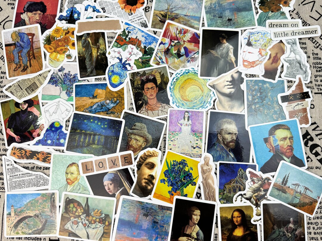 50pcs Renaissance Stickers Artwork and Fine Art Painting Stickers Van ...