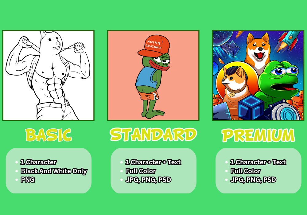 Meme Memecoin Art Custom Memecoin Cartoon Memecoin Cryptocurrency ...