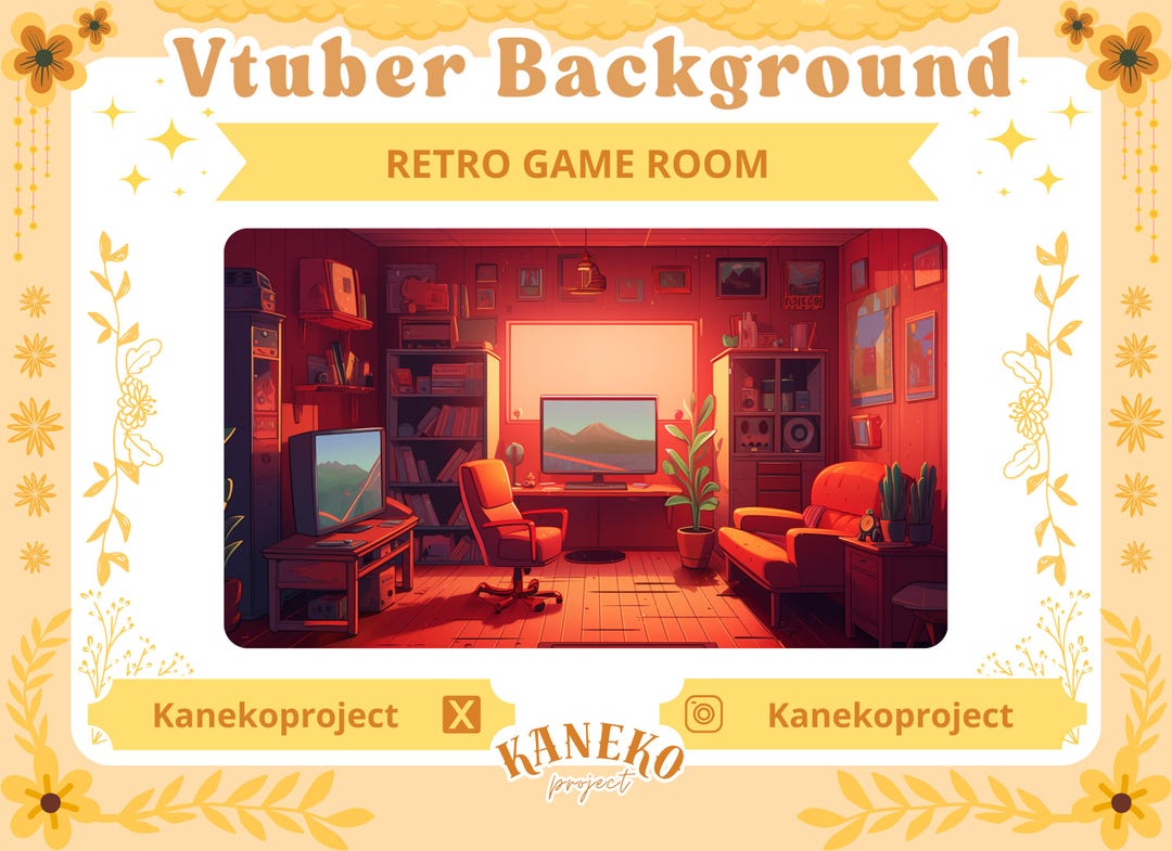 Background for Twitch, Retro Game Room, Retro Background, Vtuber ...