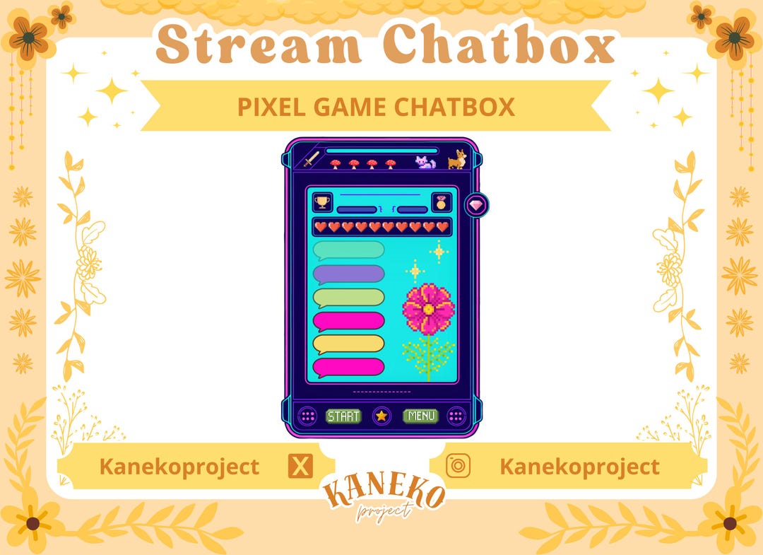 Pixel Game Twitch Chatbox, Cute Chat Box Streamers, Chatbox Overlay ...