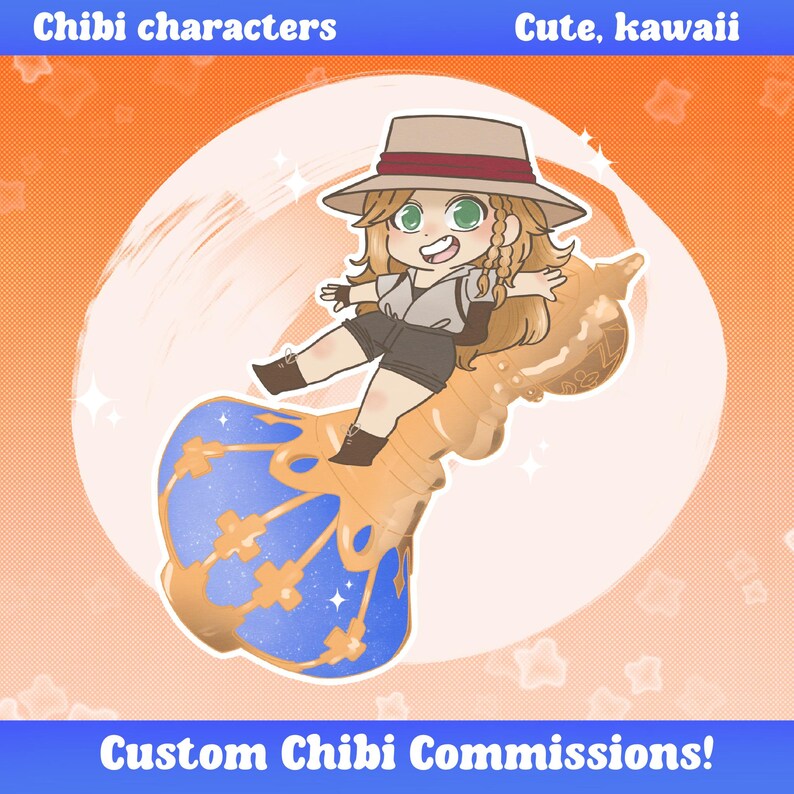 Custom Chibi Character - Cute Kawaii - Anime, Fanart, Cartoon, Original ...