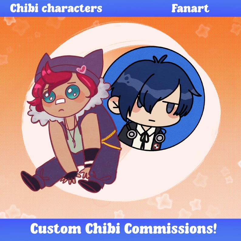 Custom Chibi Character - Cute Kawaii - Anime, Fanart, Cartoon, Original ...