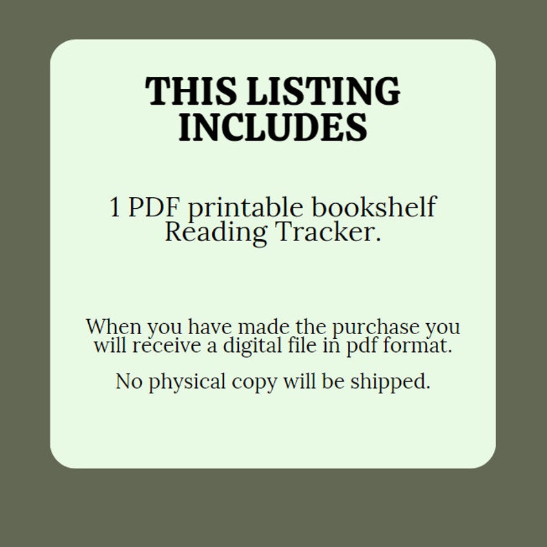 Bookshelf Tracker 2: Digital Download PDF - Etsy