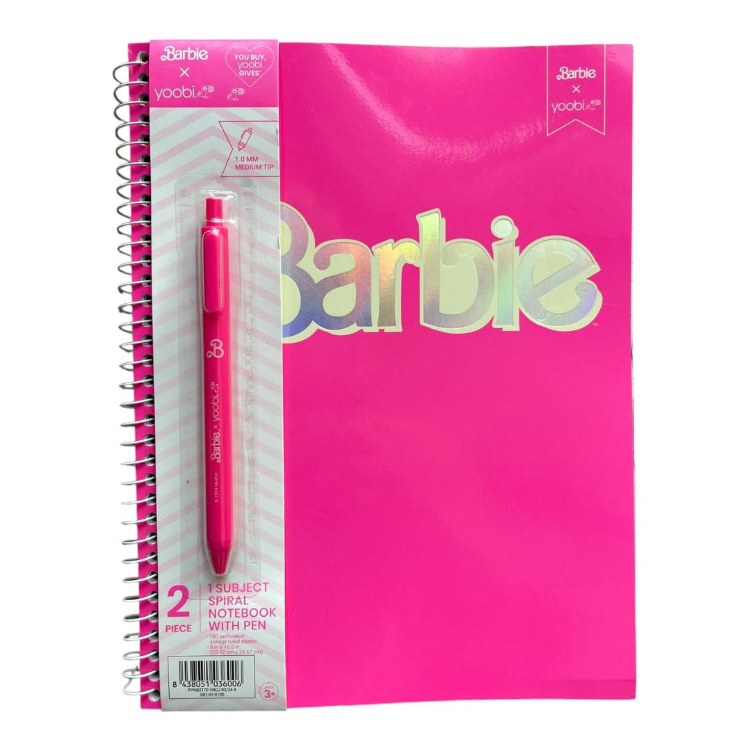 Barbie X Yoobi Neon Pink Barbie Notebook With Pink Pen - Etsy