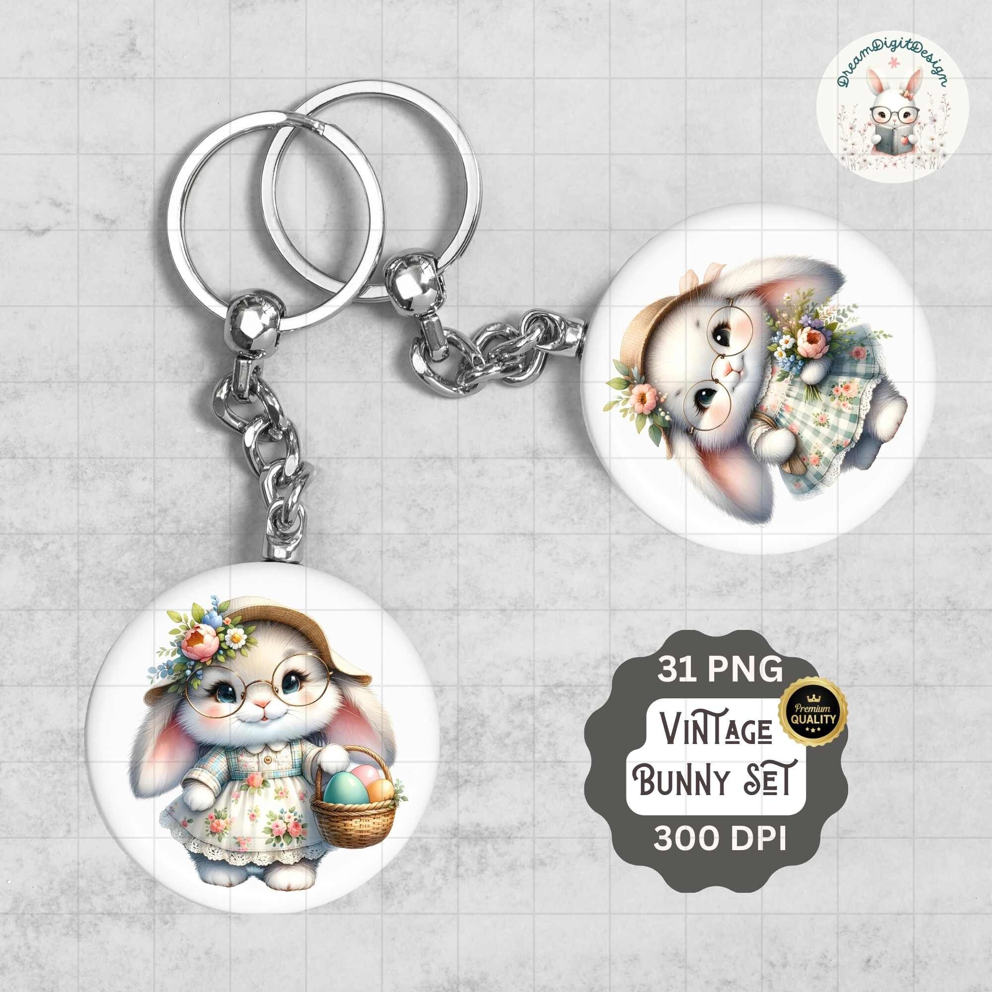 Vintage Bunny Clipart Bunny Watercolor Clipart, Playful Bunny, Vintage ...