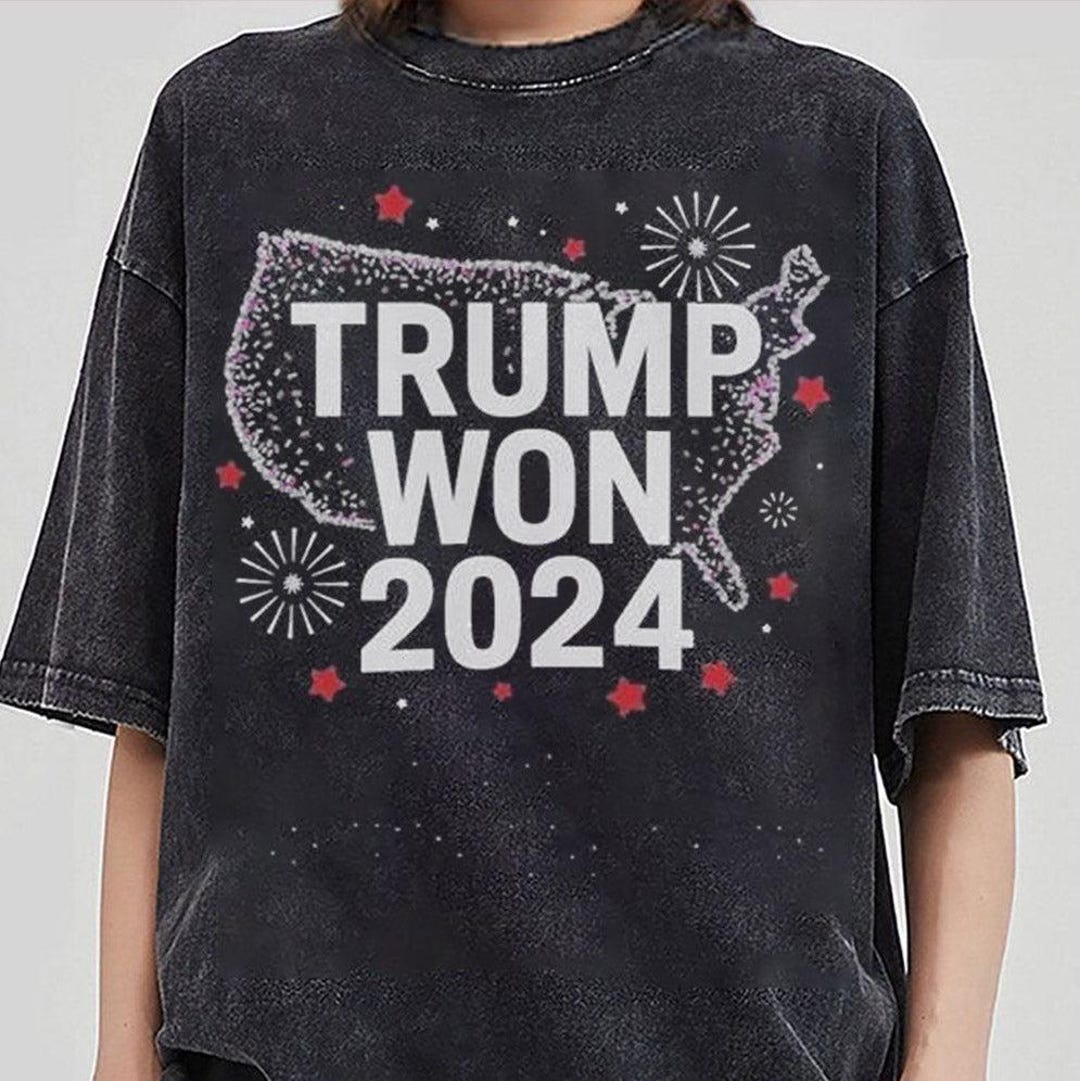Trump Won 2024 President 47th Fireworks US Map MAGA T-shirt, Sweatshirt ...