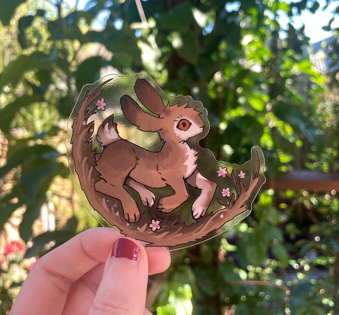 Coffee Hare Clear Vinyl Sticker - Etsy