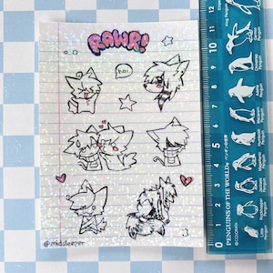 Rawr :3 Cute Emo Vinyl Sticker Sheet - Etsy