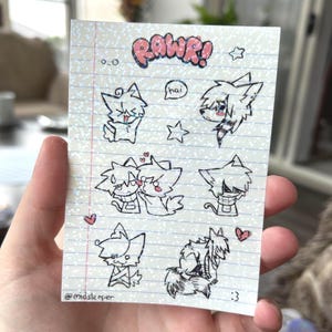 Rawr :3 Emo Furry Vinyl Sticker Sheet - Etsy