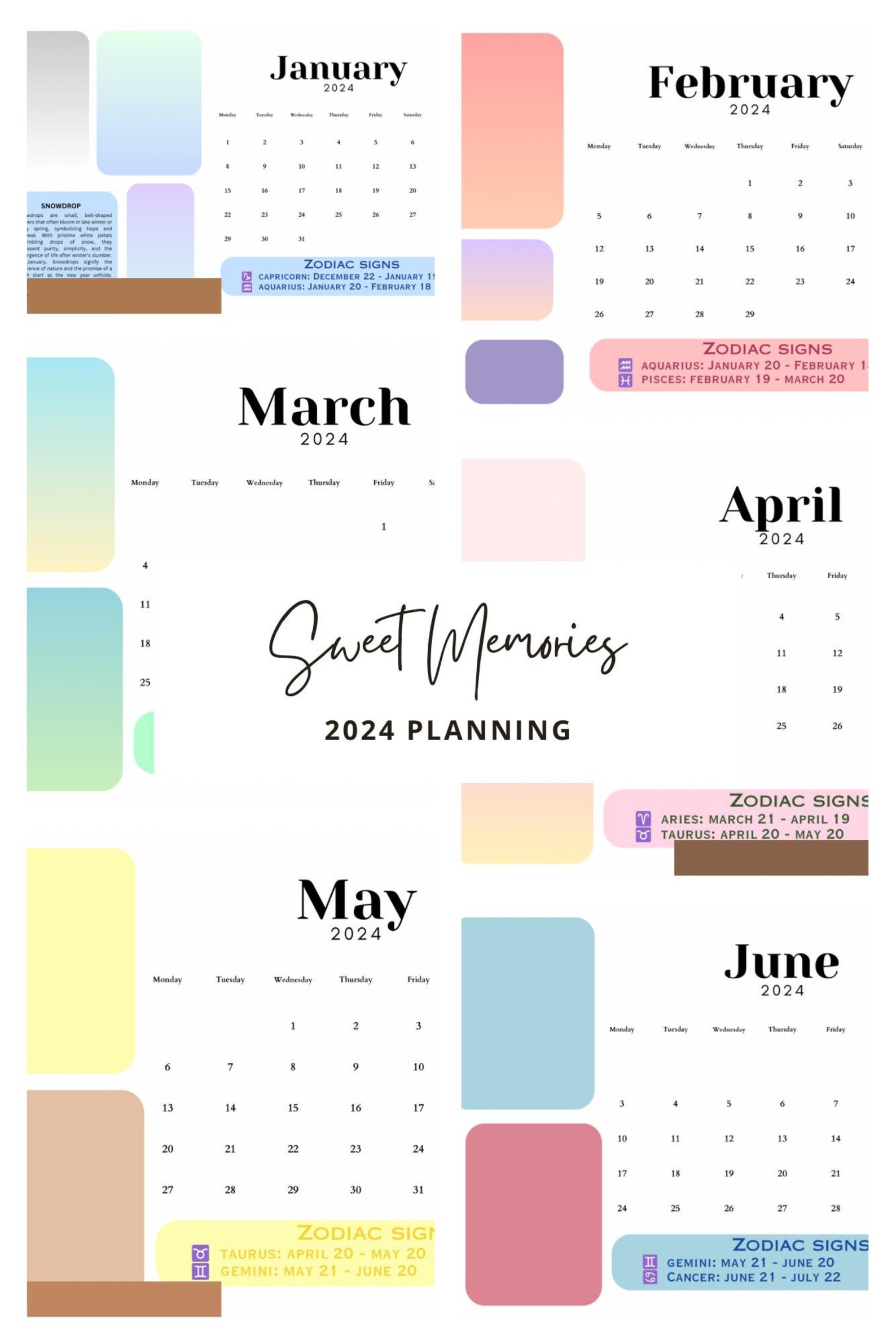 Cute 2024 Calendar Planner - Etsy