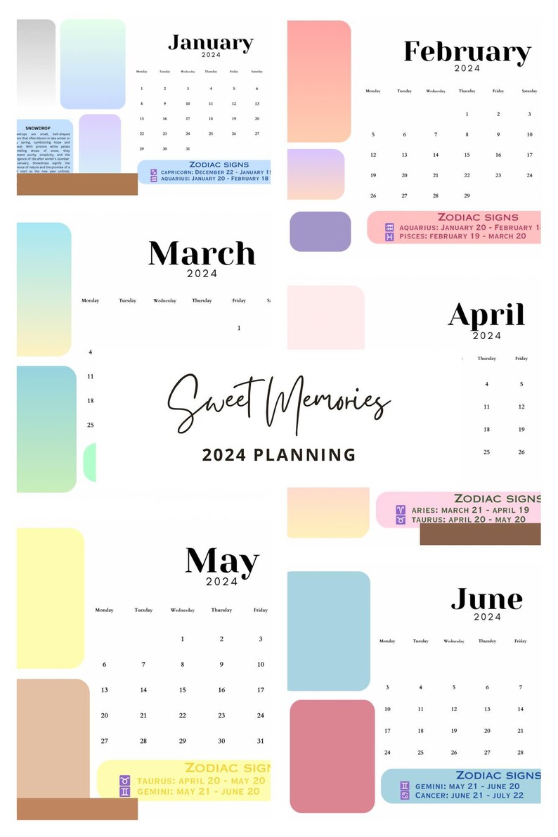 Cute 2024 Calendar Planner - Etsy