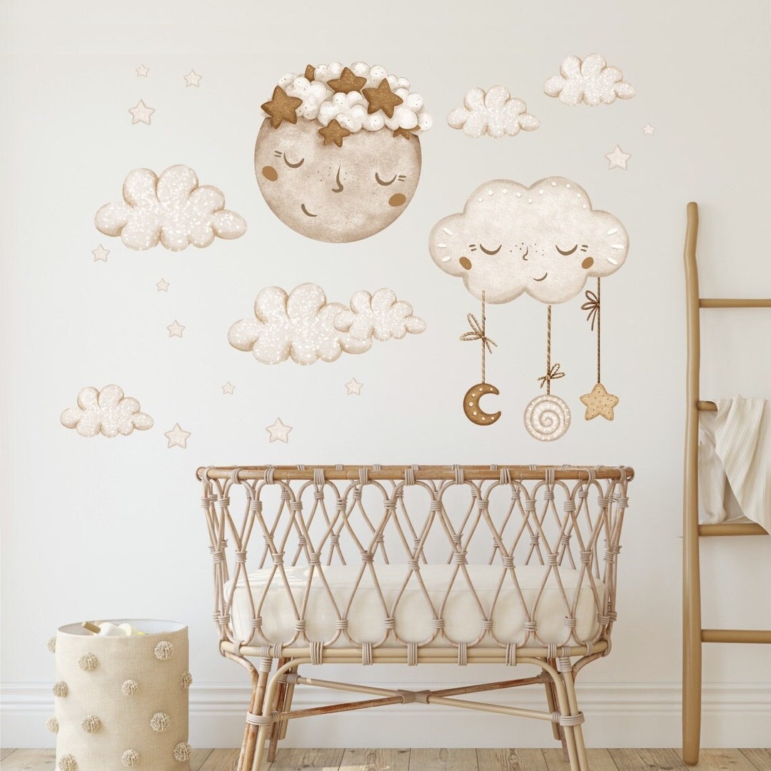 Stickers Clouds, Moon, Stars Above the Bed, Boho Decor, Room Refresh ...