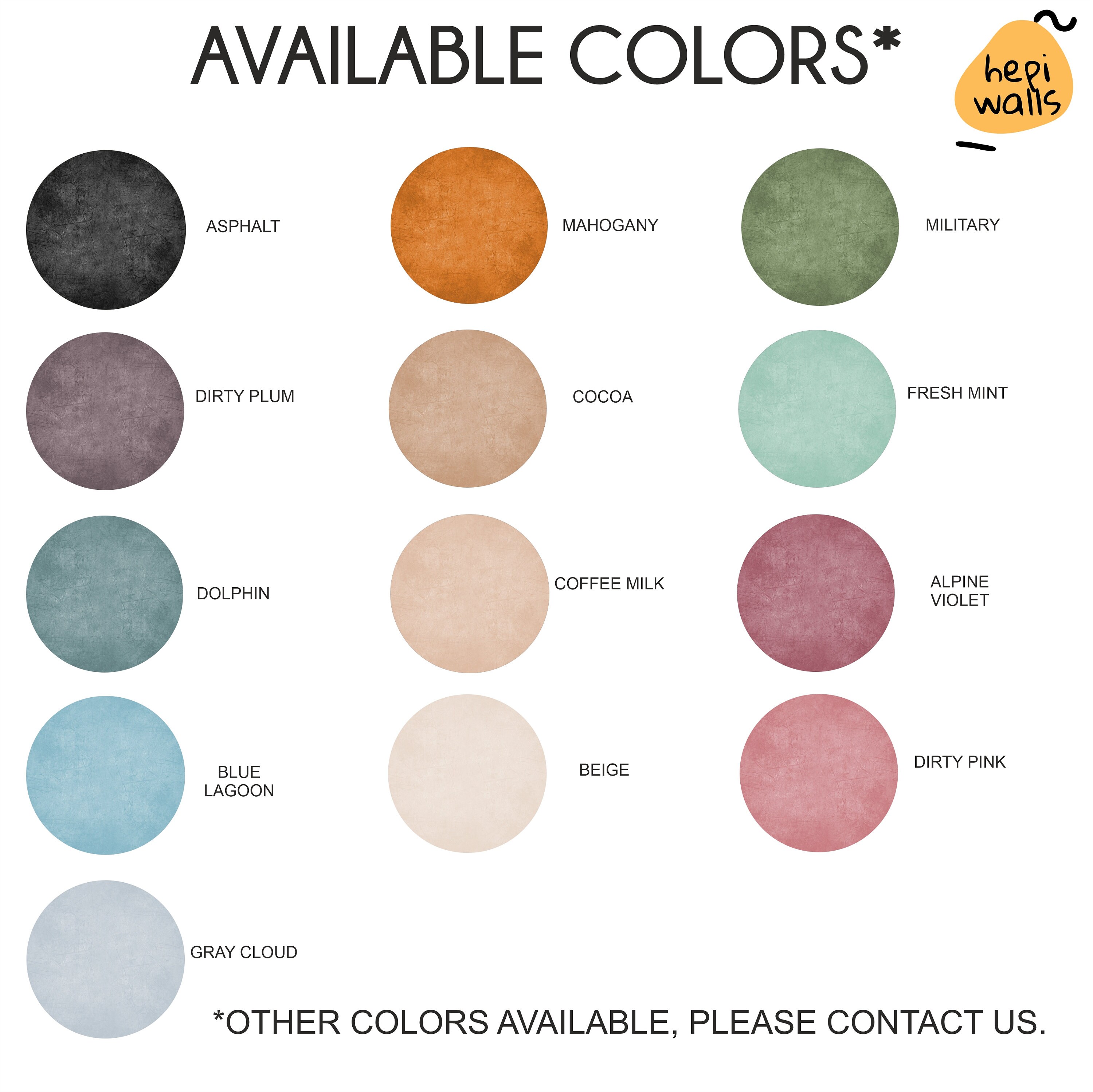 Circle Wall Sticker, Round Decal, Scratched Metal Texture, Removable ...