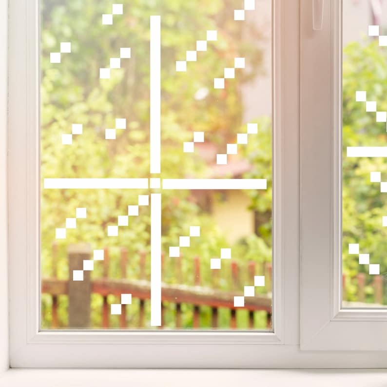 Pixel Window Stickers, White Squares, Gamer Room, Computer Game Decals ...