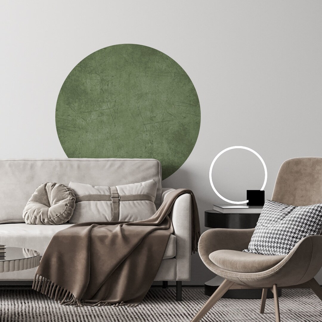 Circle Wall Sticker, Round Decal, Scratched Metal Texture, Removable ...