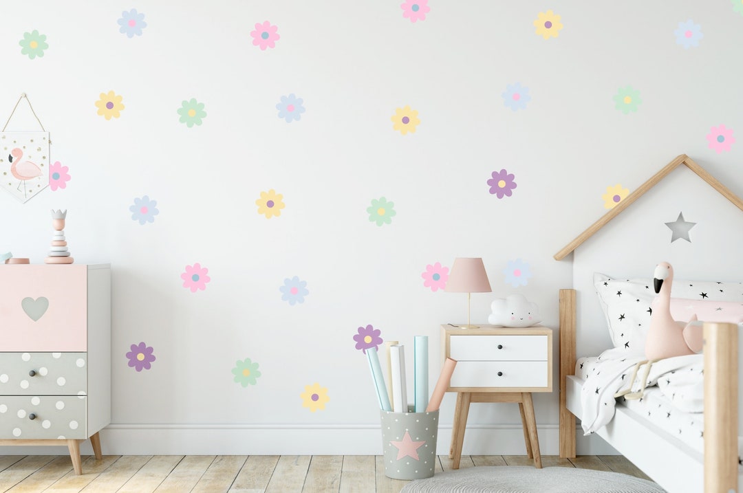 Daisies Stickers Colorful, Daisy Wall Stickers, Removable Flowers ...