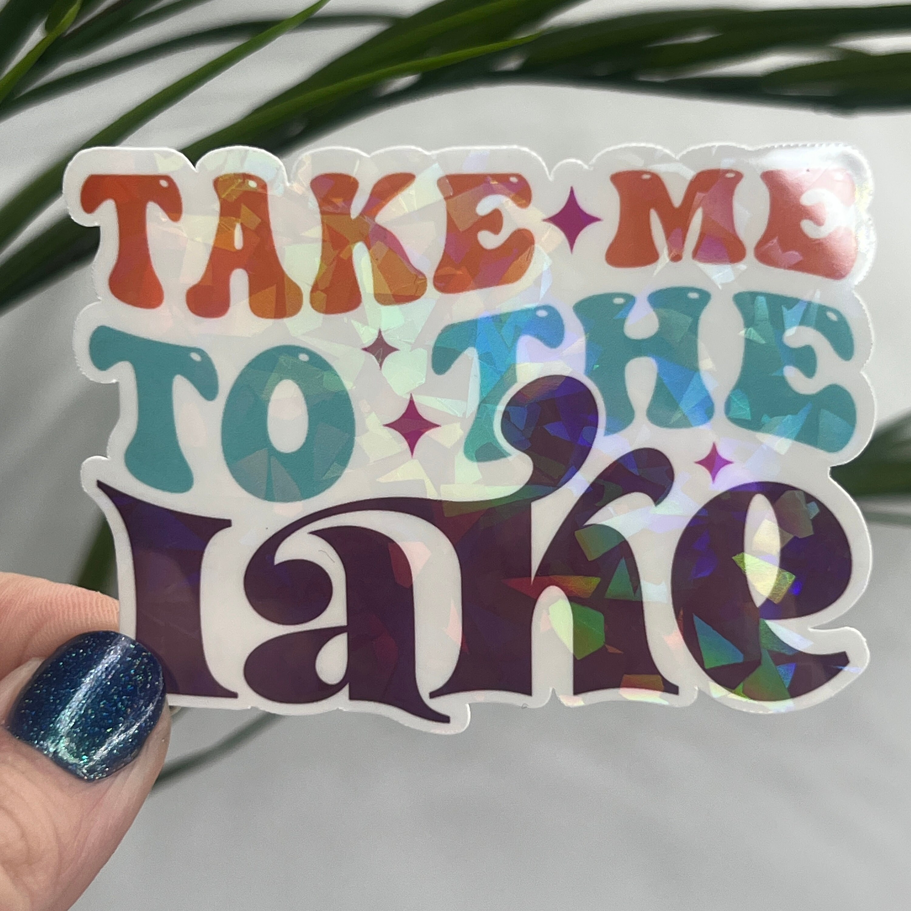 Take Me to the Lake Holographic Sparkly Sticker Boating Outdoor Decal ...