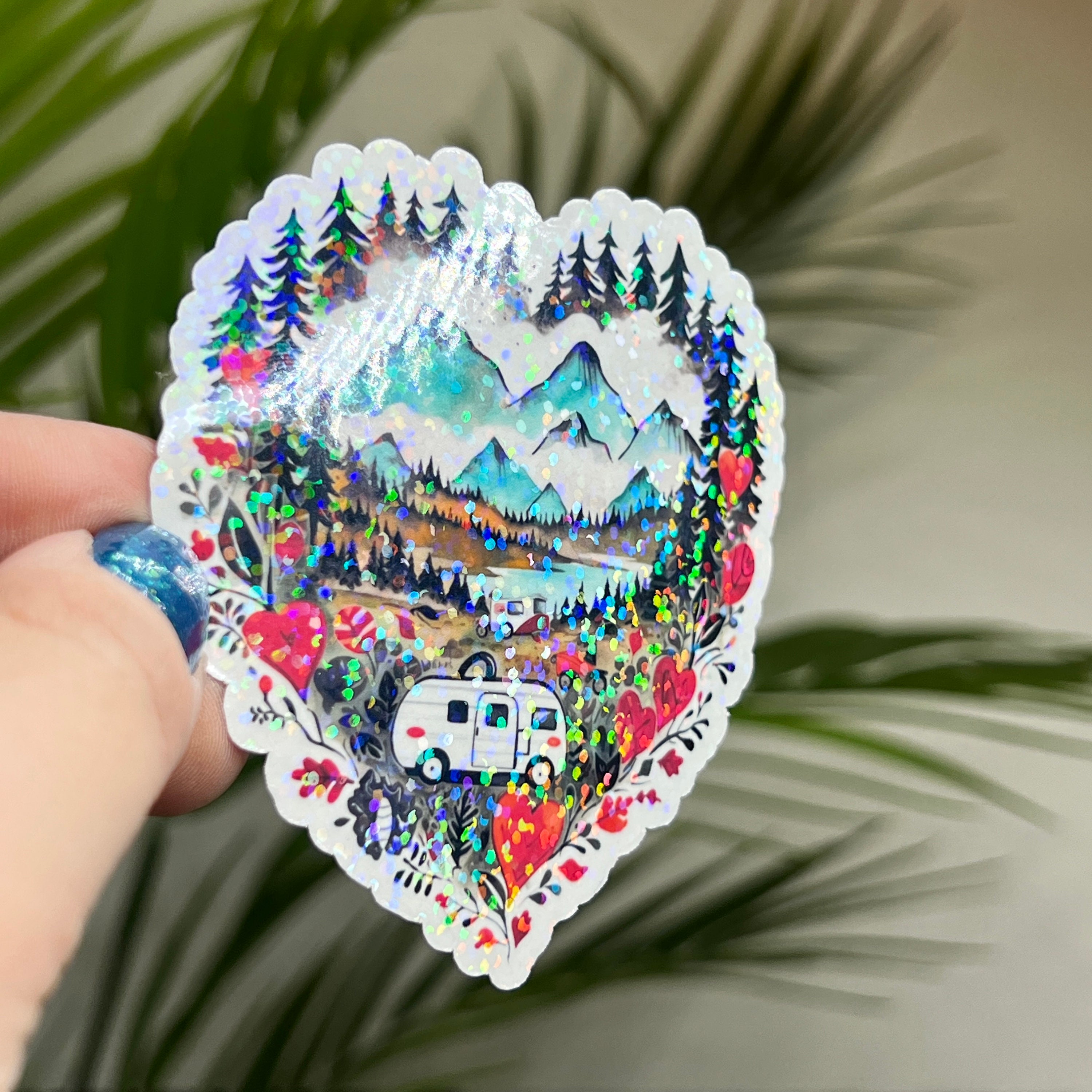 Camping Mountain RV Holographic Sticker Vanlife Sticker RV Sticker ...