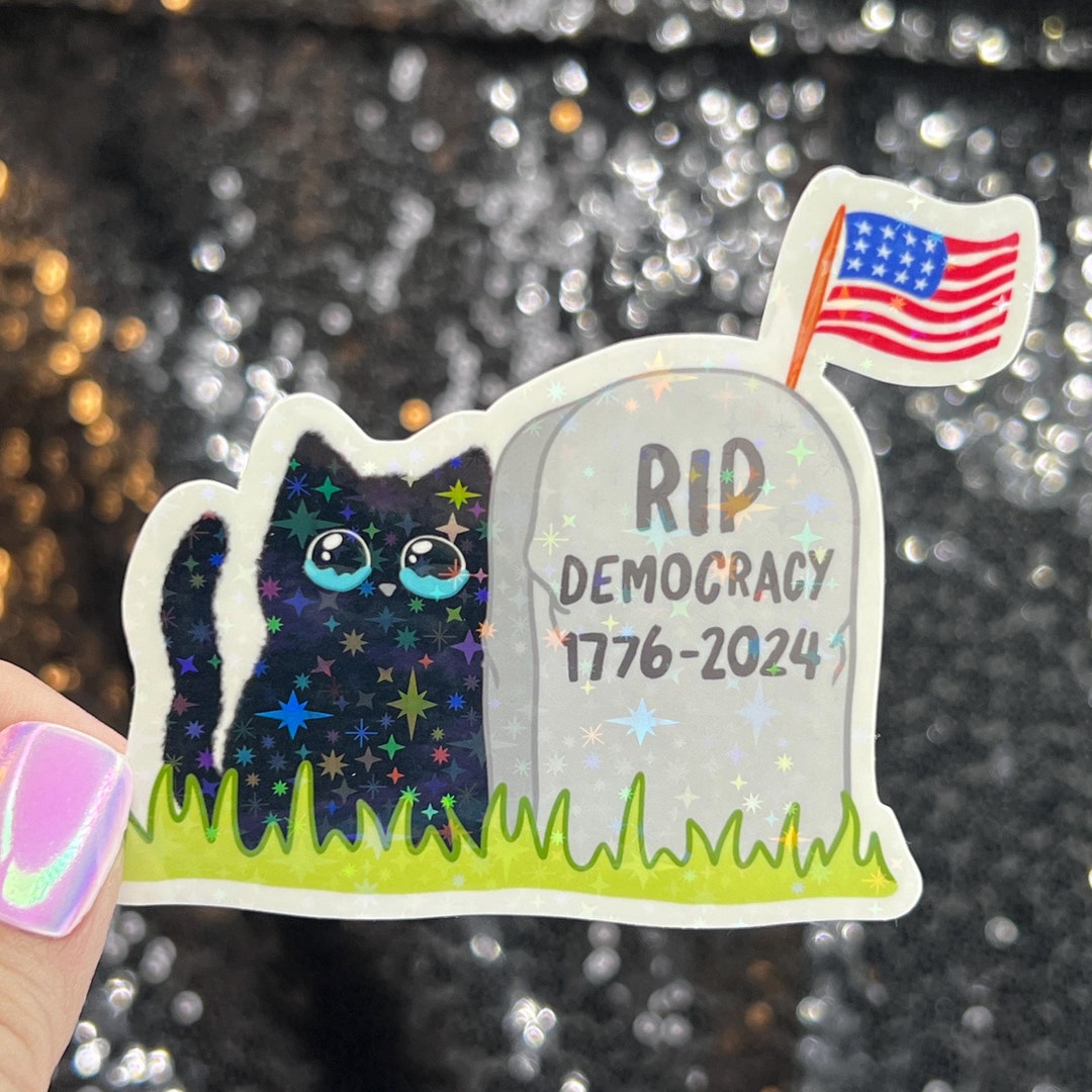 RIP Democracy Holographic Sticker Political Decal Kamala Decal Anti ...