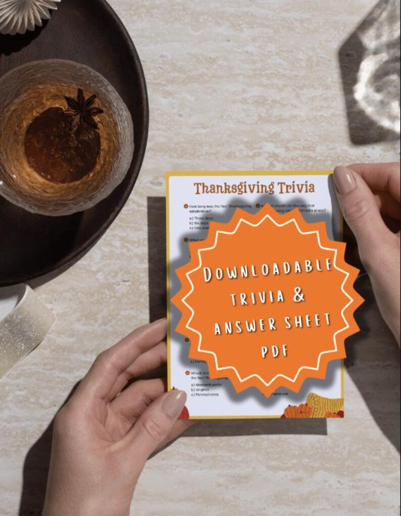 Thanksgiving Trivia Downloadable PDF Game & Answer Sheet! - Etsy