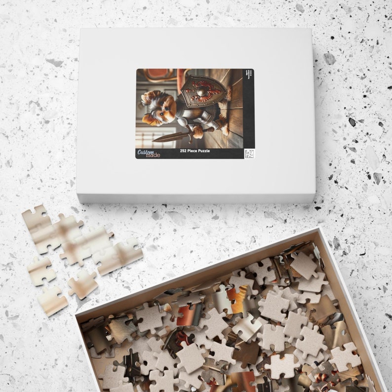 Yorkie Dog Jigsaw Puzzle, sir Barksalot, Fantasy Pet Armor, Unique Gift ...