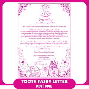 Personalised Tooth Fairy Letter, Tooth Fairy, Tooth Fairy Digital ...