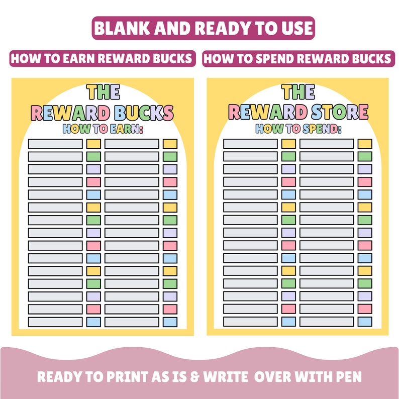 Kids Reward Bucks, Editable Kids Reward Bucks, Printable, Mum Bucks ...