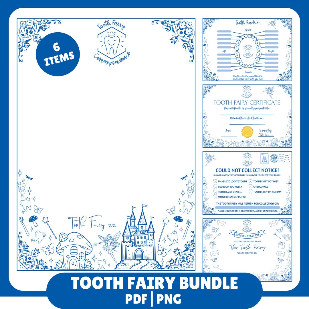Tooth Fairy Bundle, Tooth Fairy Letter, Tooth Fairy Certificate, Tooth ...