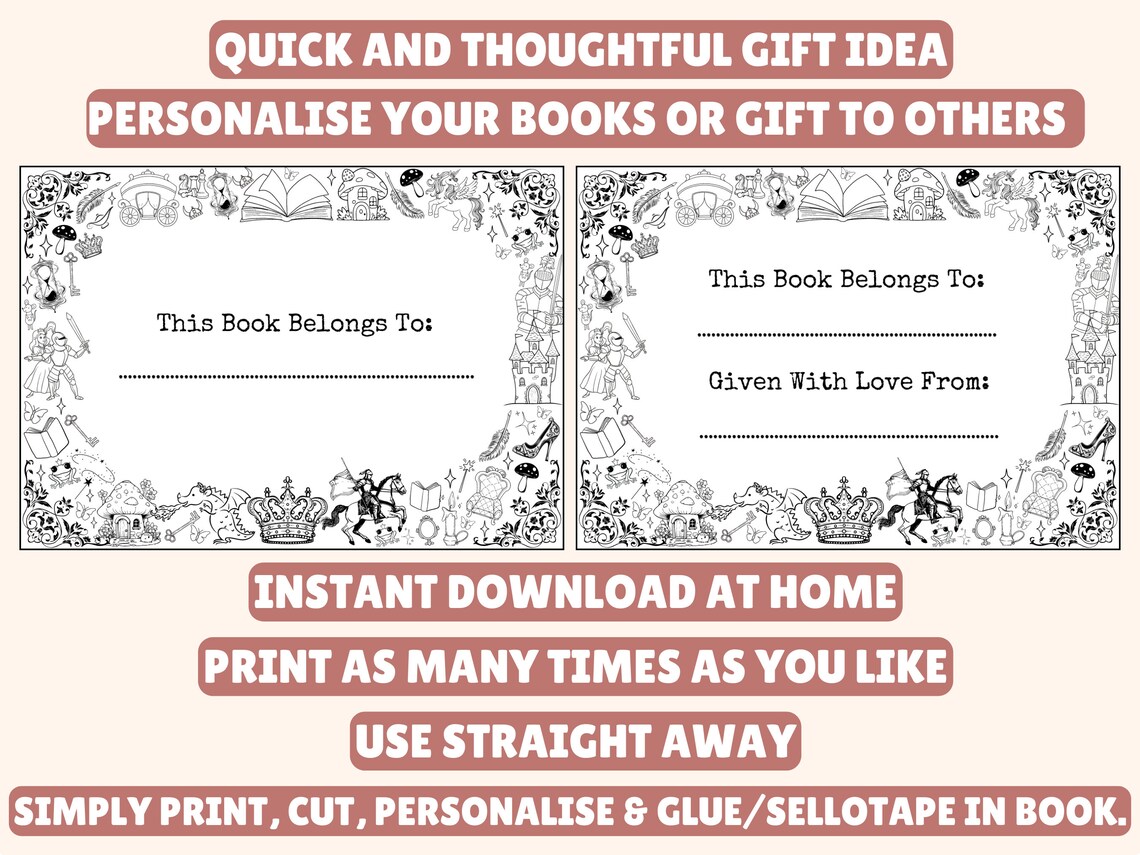 Book Plate, Book Plate PNG, Book Plate PDF, Kids Book Plate, Book ...