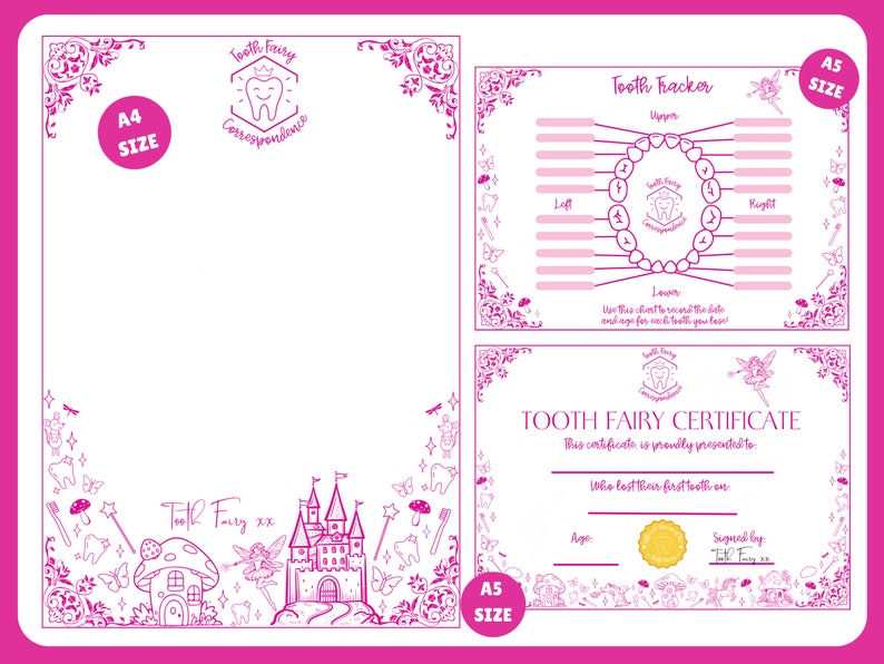 Tooth Fairy Bundle, Tooth Fairy Letter, Tooth Fairy Certificate, Tooth ...