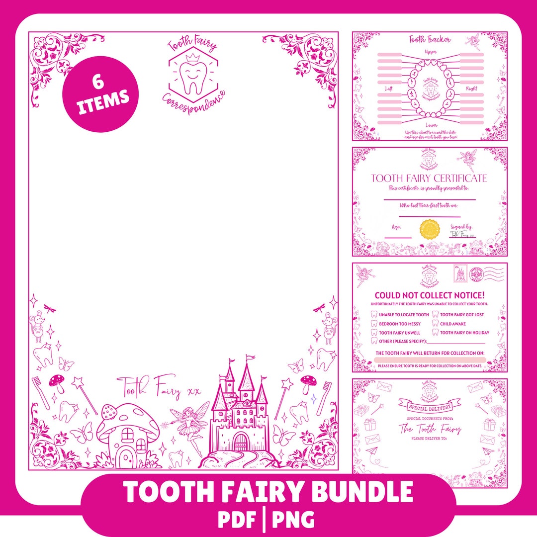 Tooth Fairy Bundle, Tooth Fairy Letter, Tooth Fairy Certificate, Tooth ...