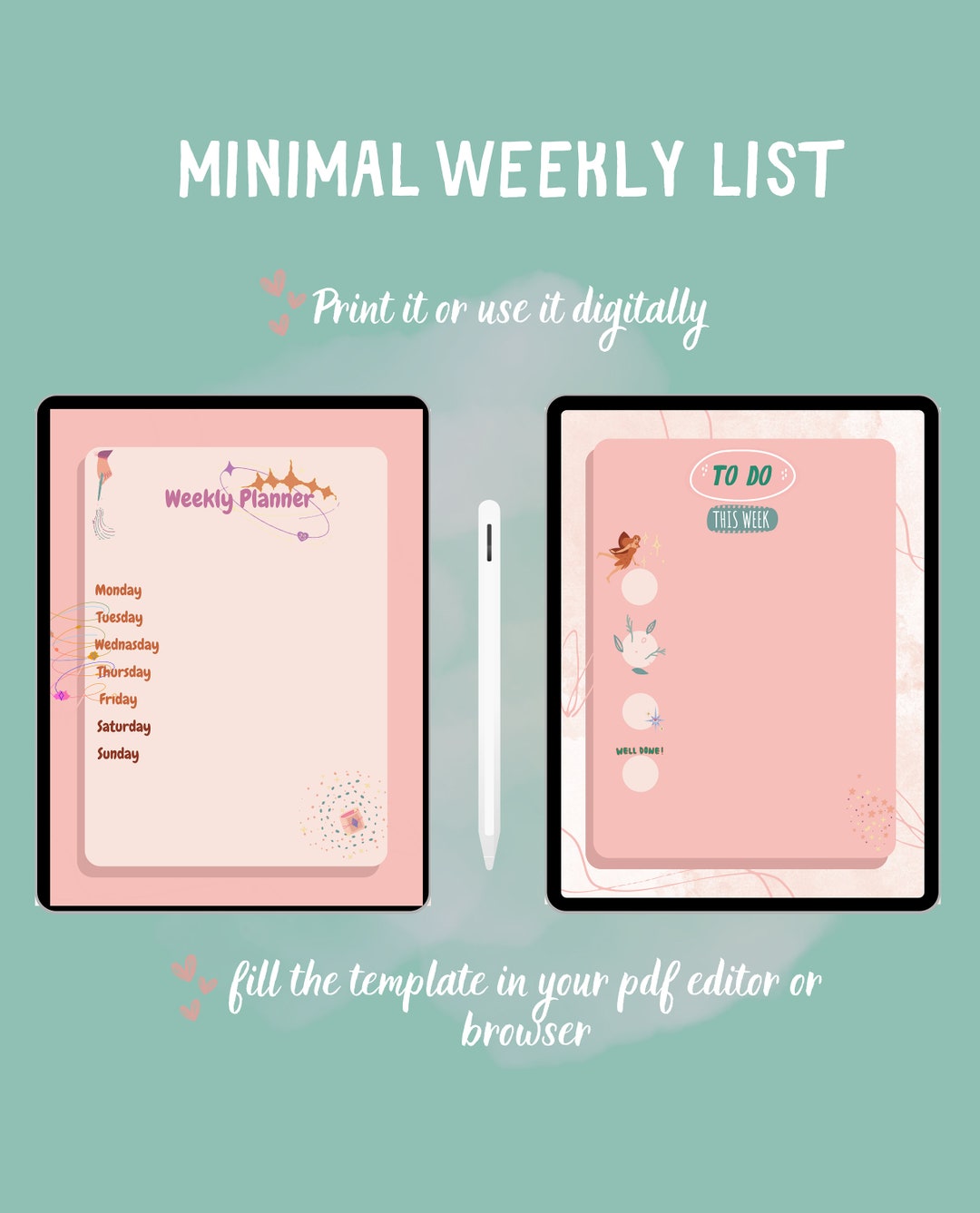 Digital Minimal to Do List - Etsy