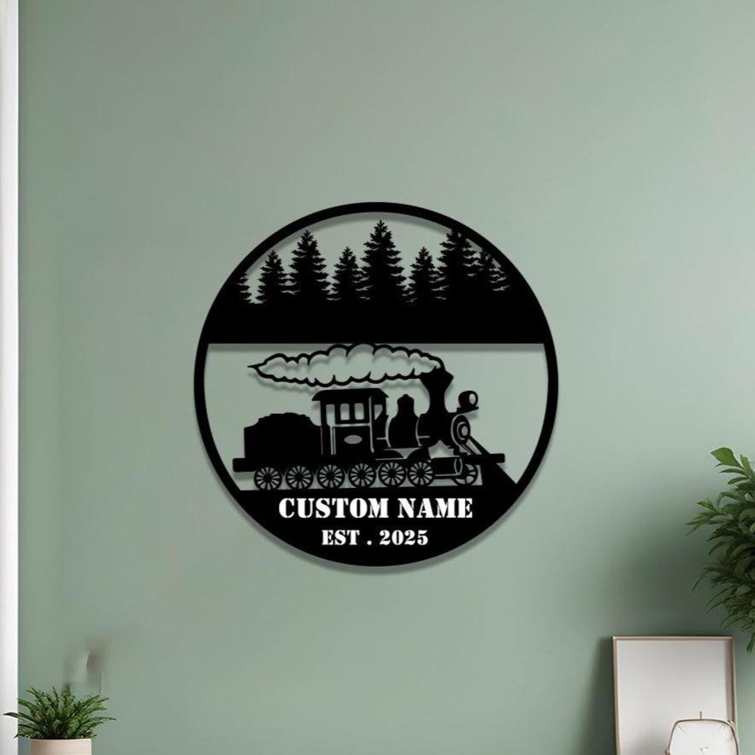 Personalized Train Metal Sign: Vintage Locomotive Name Plaque - Etsy